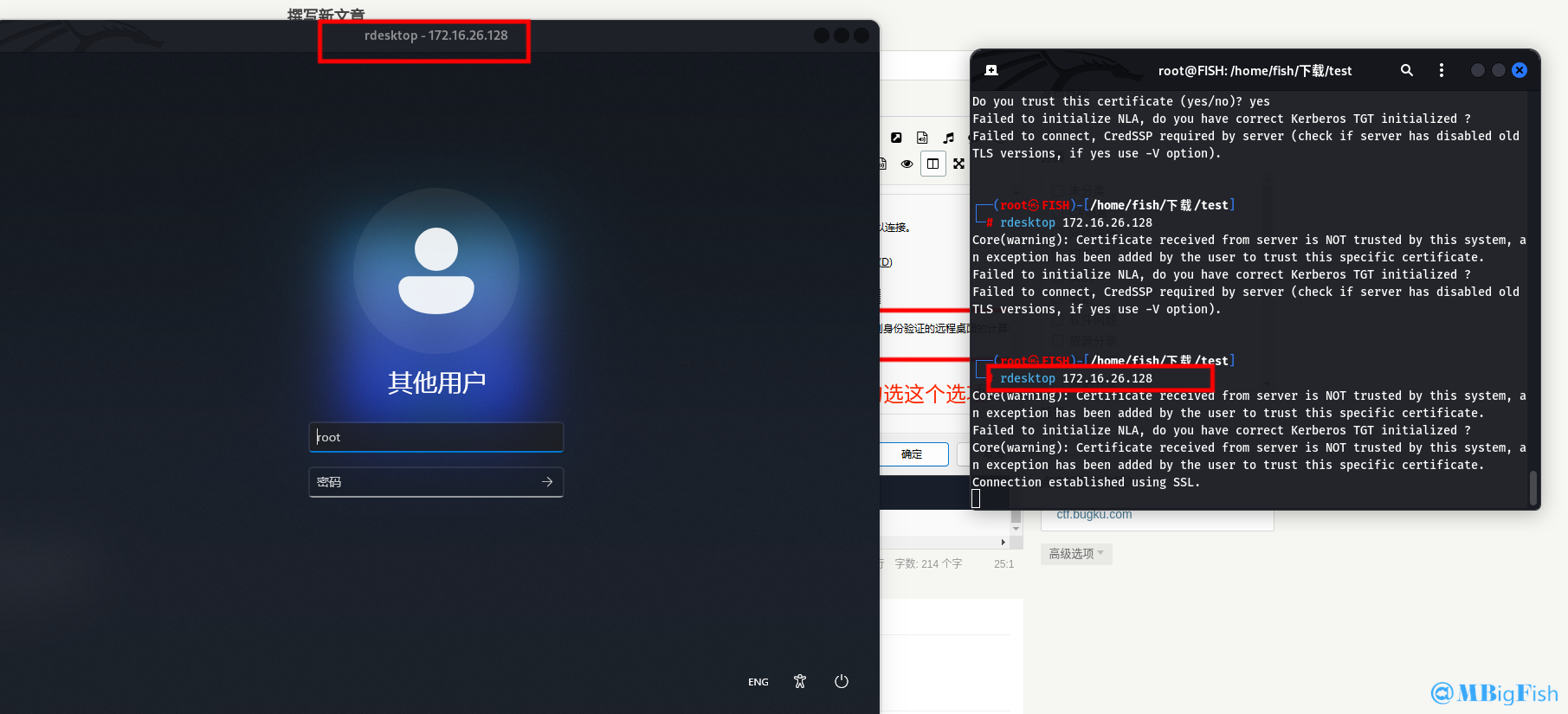 rdesktop连接Windows远程桌面因CredSSP报错解决办法 | 大鱼博客